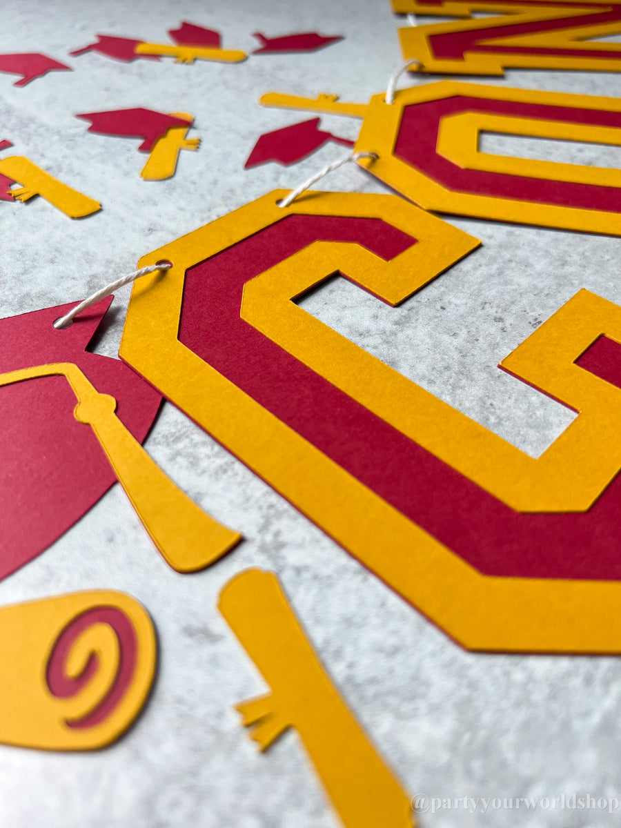 Large Graduation Banner | Maroon & Gold or Any School Varsity Colors ...
