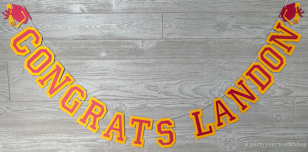 Large Graduation Banner | Maroon & Gold or Any School Varsity Colors ...